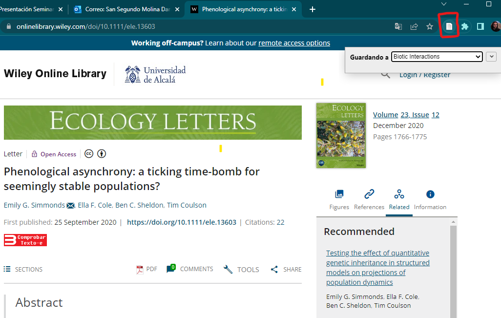 Seminario Zotero: Grupo de Ecoinformática (AEET)